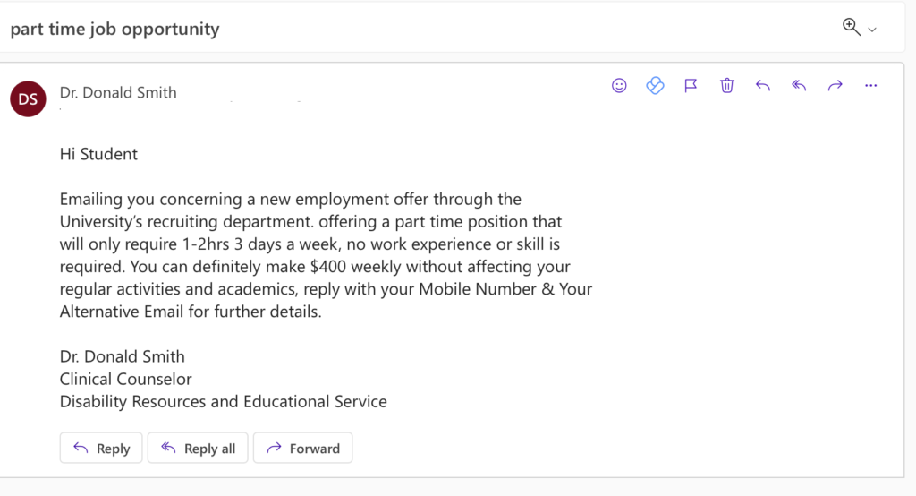 Influx of email scammers - The Witmarsum